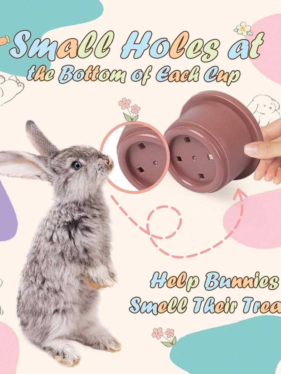 8pcs Stacking Cups For Rabbits, Colorful Bunny Toys Reusable Bunny Toys ...
