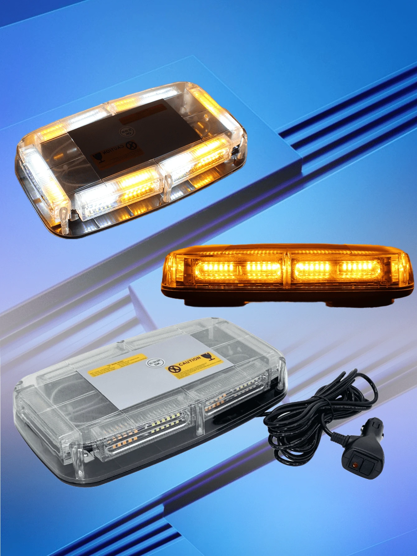 1pc Yellow & White 72 LED Car Strong Magnetic High Frequency Flashing ...