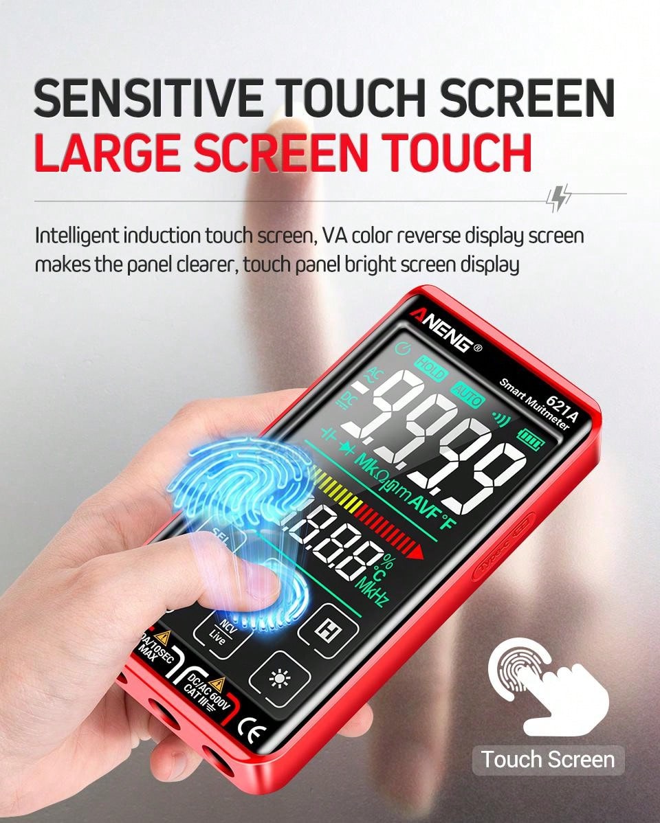 ANENG 621A Smart Digital Multimeter Touch Screen USB charging 9999 ...
