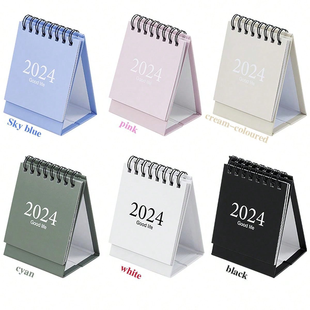 1 Stück 2024 Einfacher Stil Mini Kalender Morandi Schreibtisch- Und ...