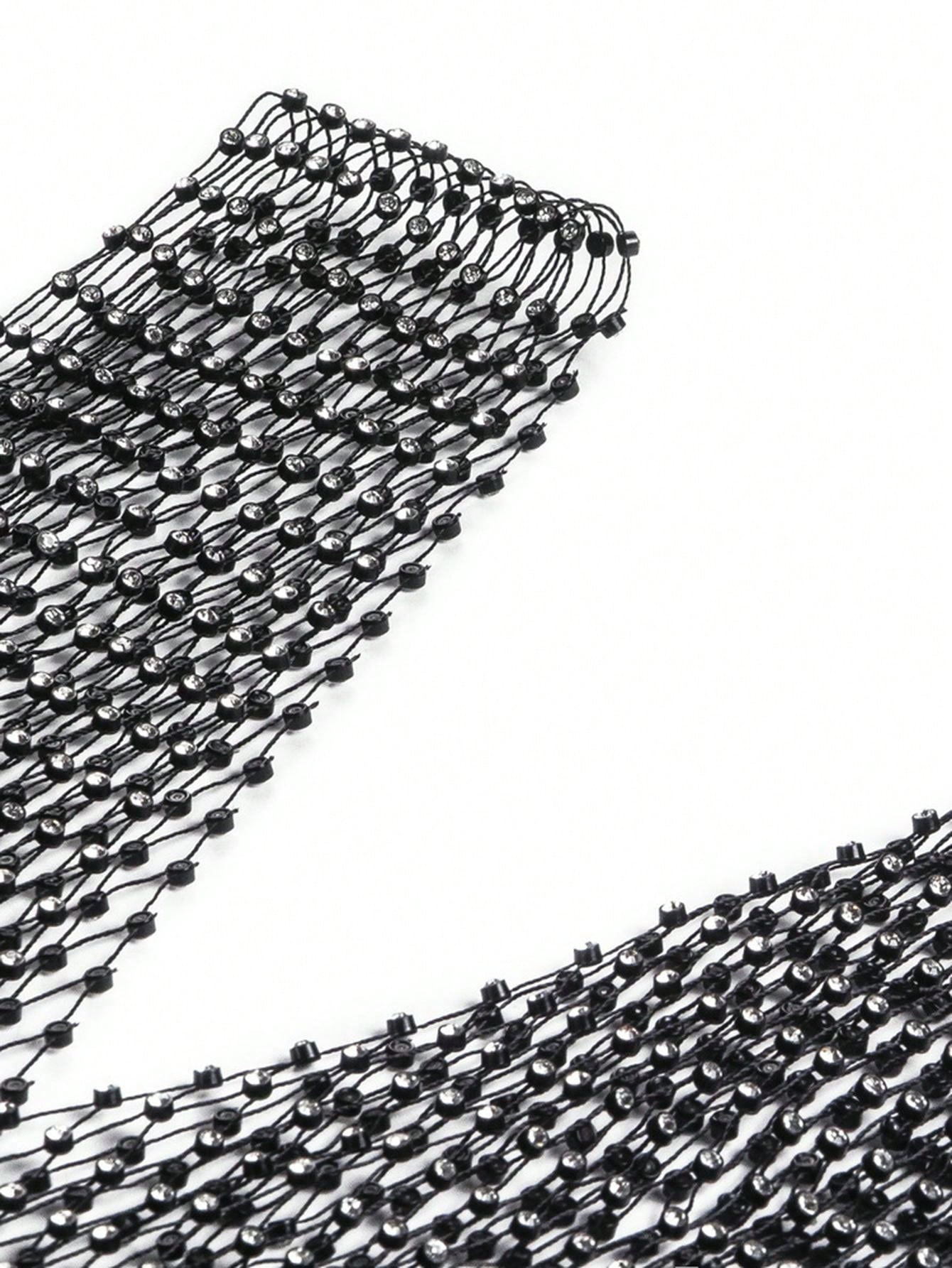 Mulheres Malha Corpo Correntes Cristal De Strass Transparente Cobertura ...