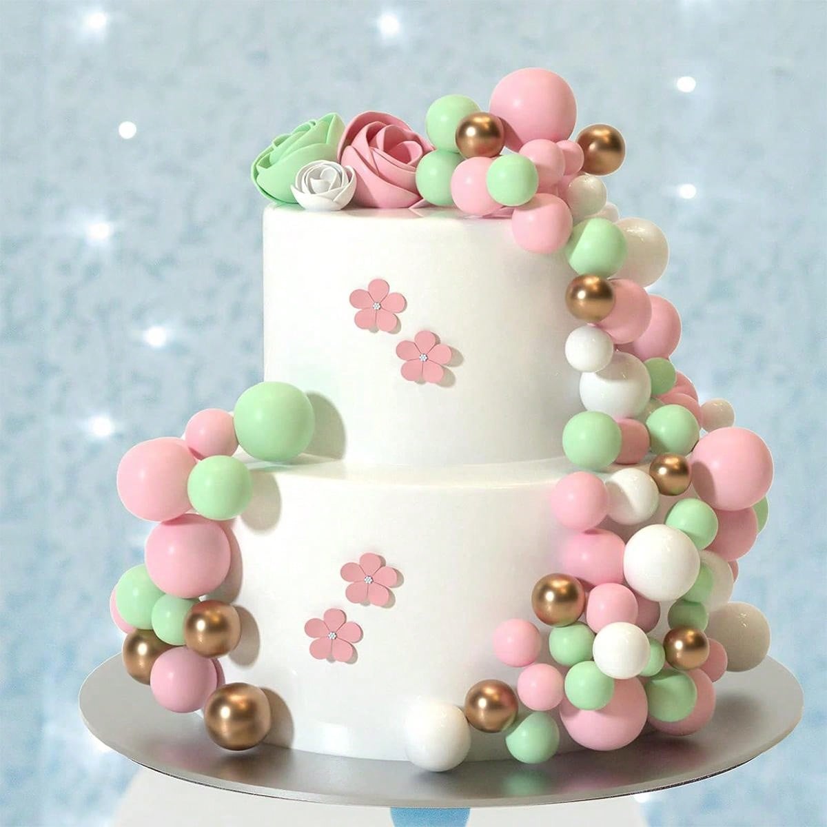 32 Pcs Ball Cake Topper Decorations Mini Balloons Cake Topper Sticks ...