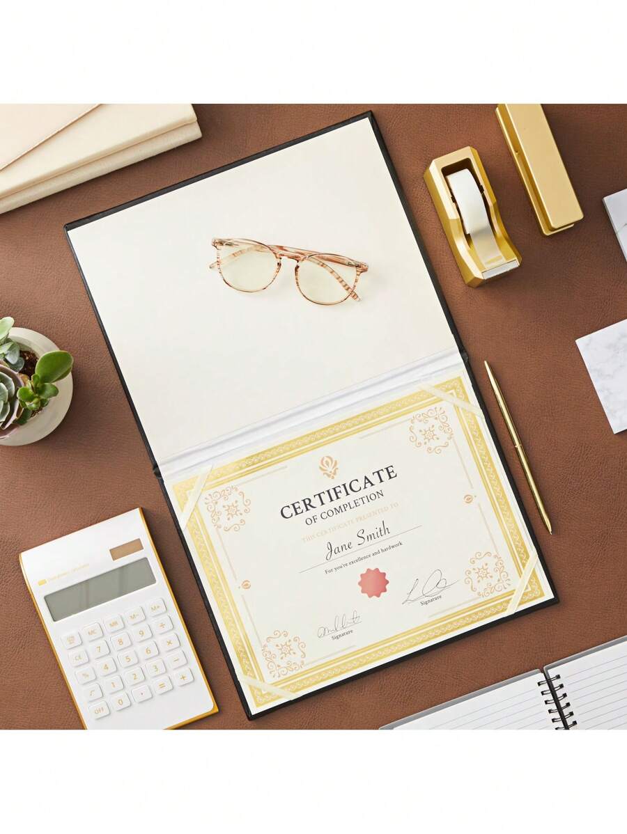 50 Sheets Gold Foil Certificate Paper for Printing - Customizable Blank ...