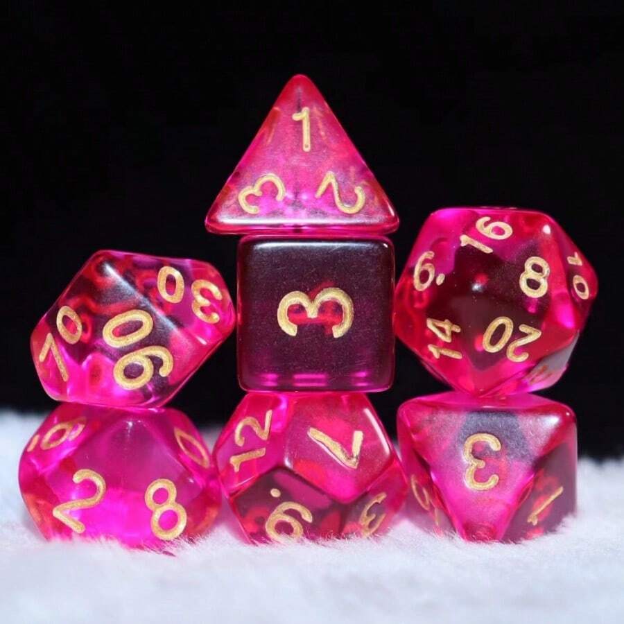 7pcs Acrylic Candy-Color Translucent Red Dice For Board Game, Party ...