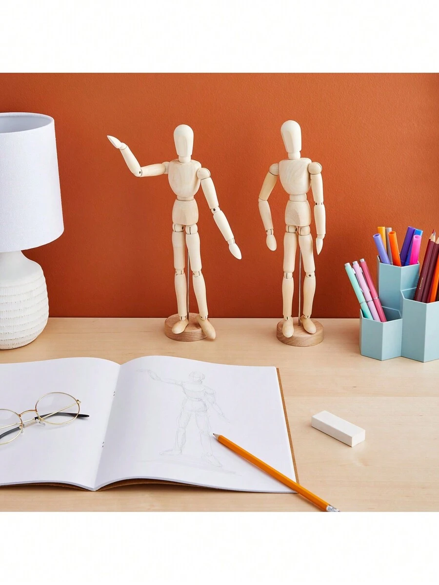 Bright Creations 2 Pack Posable Wooden Mannequin Figure for Drawing ...