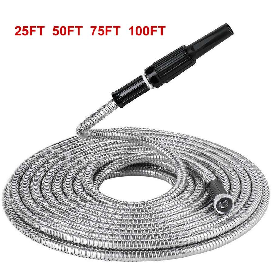304 Stainless Steel Garden Hose Heavy Duty Water Hoses Pipe Flexible ...