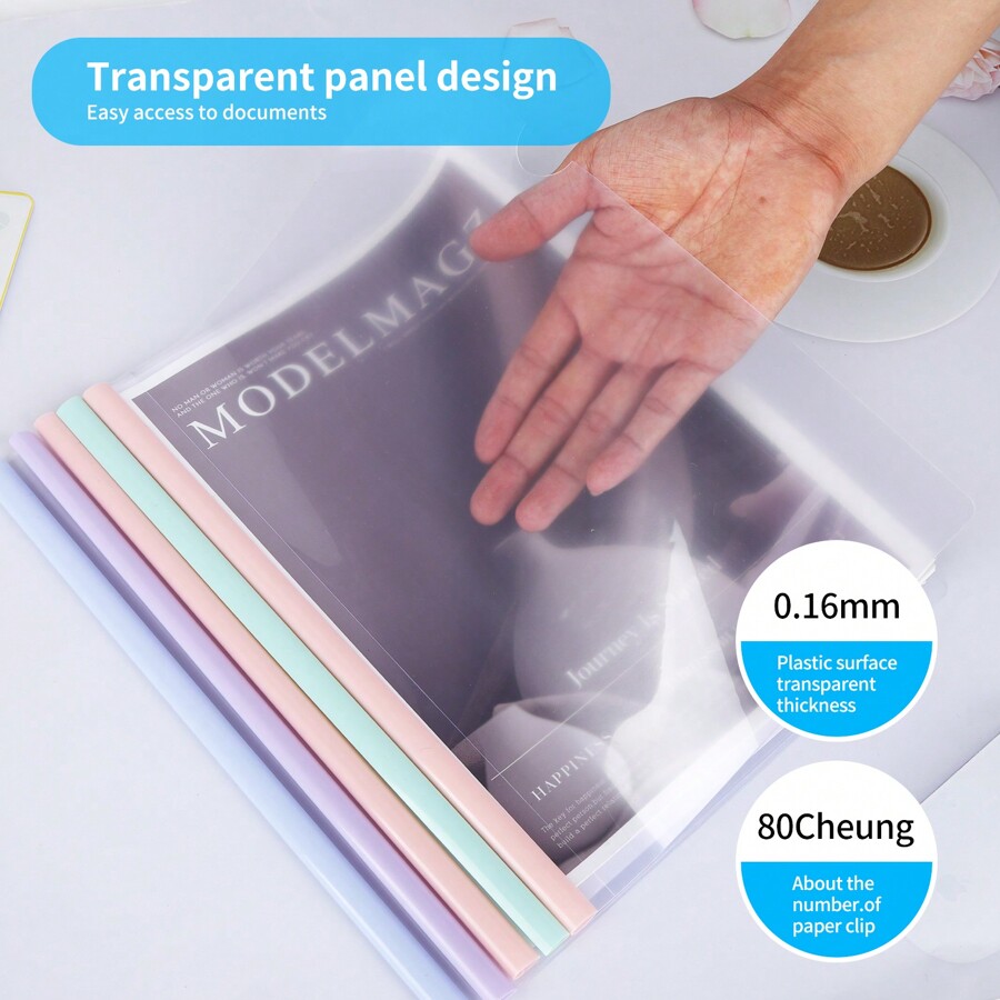10 Pcs Clear A4 Report Covers, Slide Binder File Folder with Sliding ...