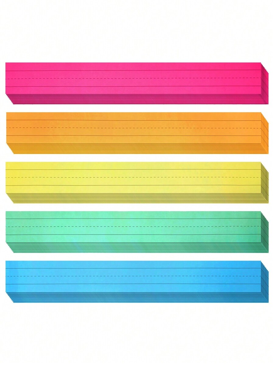 100 Pack Colored Sentence Strips For Teacher Supplies, Classroom ...