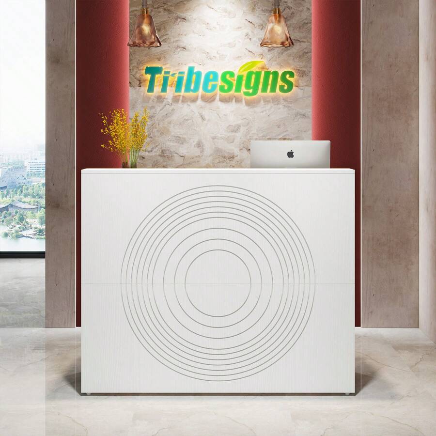 Tribesigns Reception Desk With Counter, Modern Front Desk Reception ...