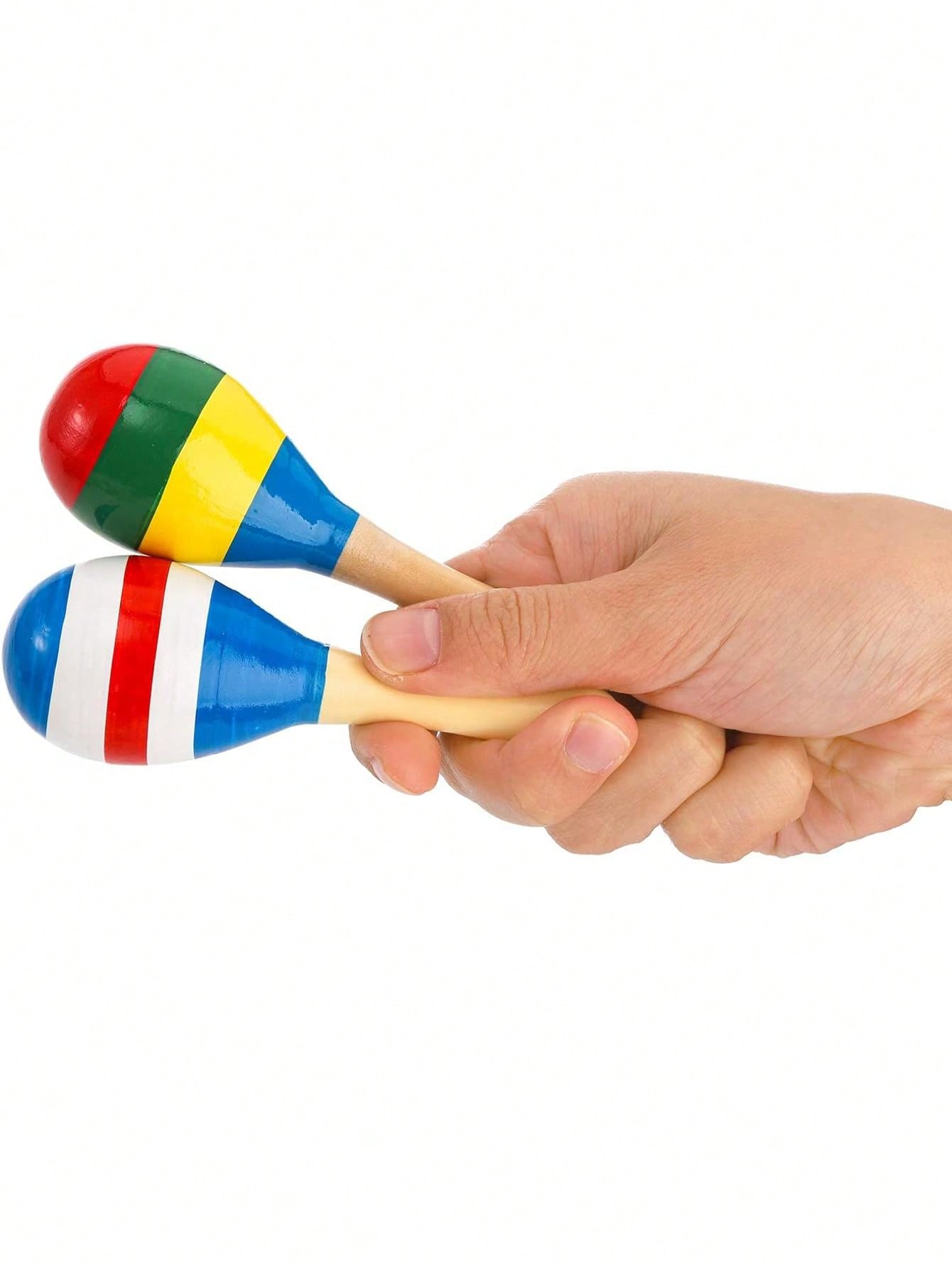 1 PCS Children's wooden cartoon maracas wooden maracas musical ...