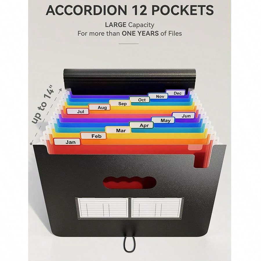 Accordion File Folder, 13 Pockets Expandable File Organizer, Portable ...