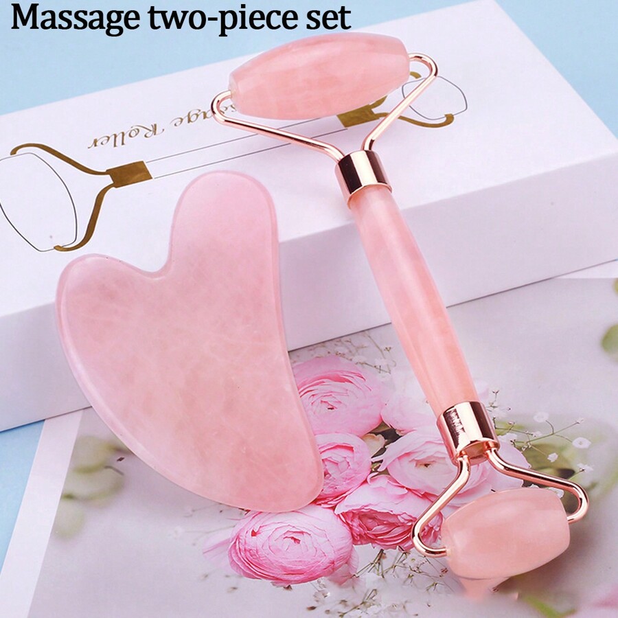 Conjunto de 2 piezas: herramienta de masaje facial y de cuello de rodillo de masaje de resina de ...