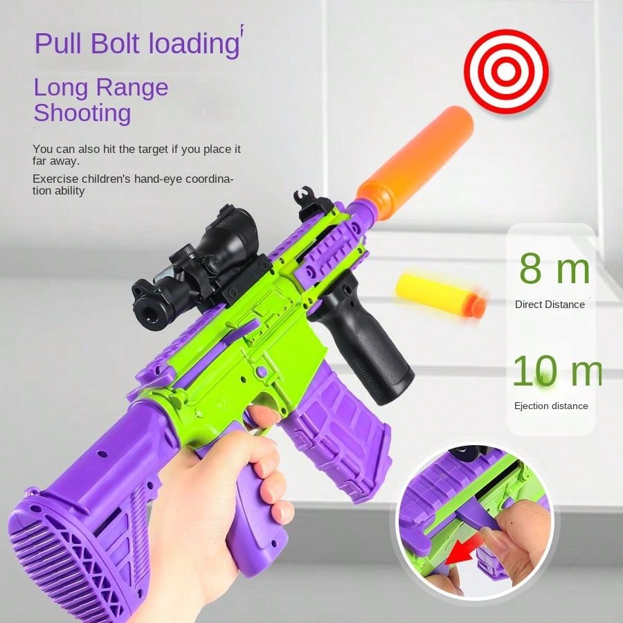 Manual M416 Carrot-colored Soft Bullet Toy Gun, Outdoor Shooting Game, Educational Model ...