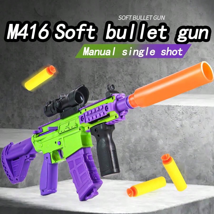 Manual M416 Carrot-colored Soft Bullet Toy Gun, Outdoor Shooting Game ...
