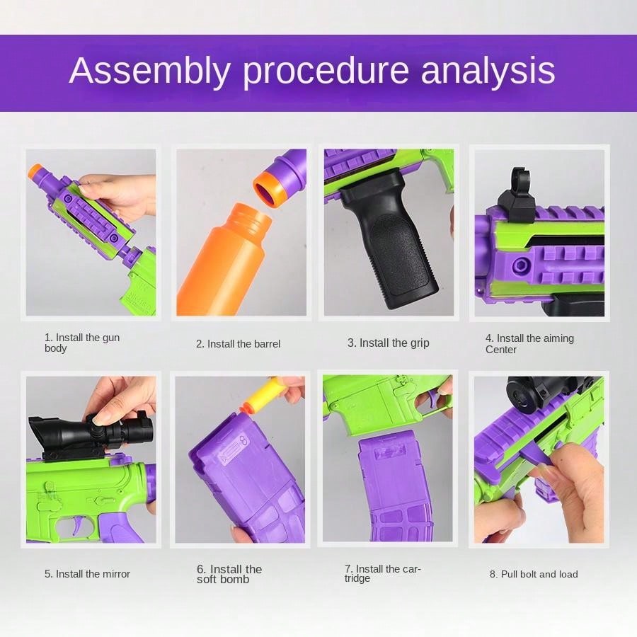 Manual M416 Carrot-colored Soft Bullet Toy Gun, Outdoor Shooting Game ...