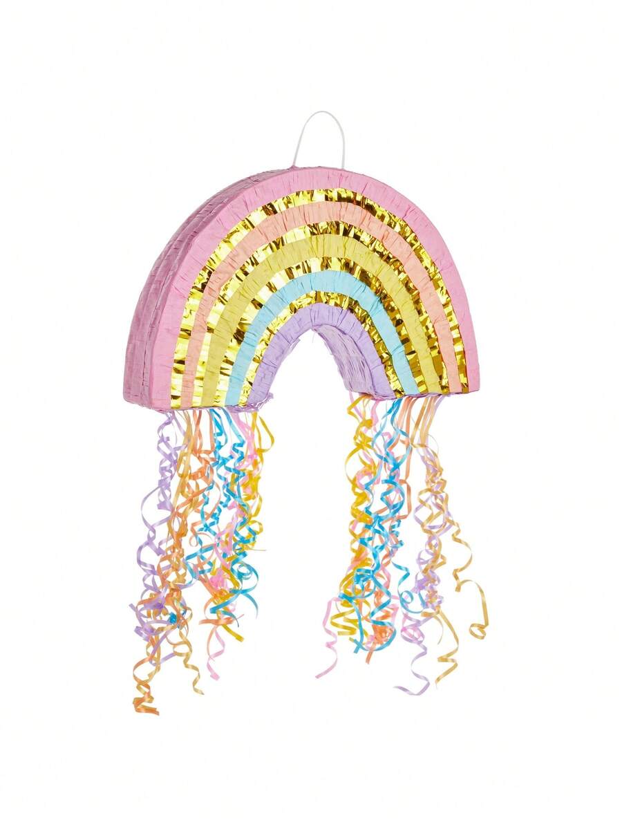 Rainbow Pull String Pinata For Pastel Birthday Decorations, Gender ...