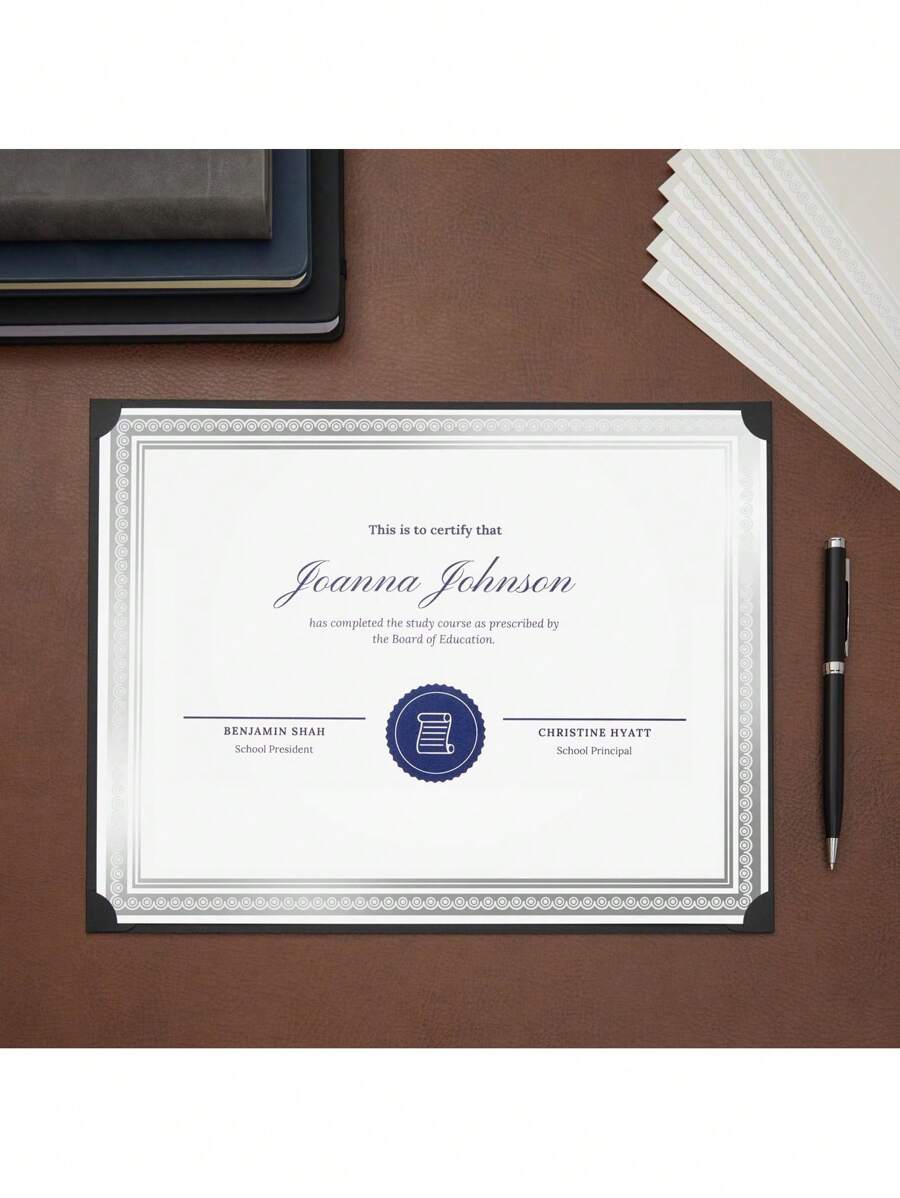 Paper Junkie 50 Sheets Silver Foil Certificate Paper For Printing ...