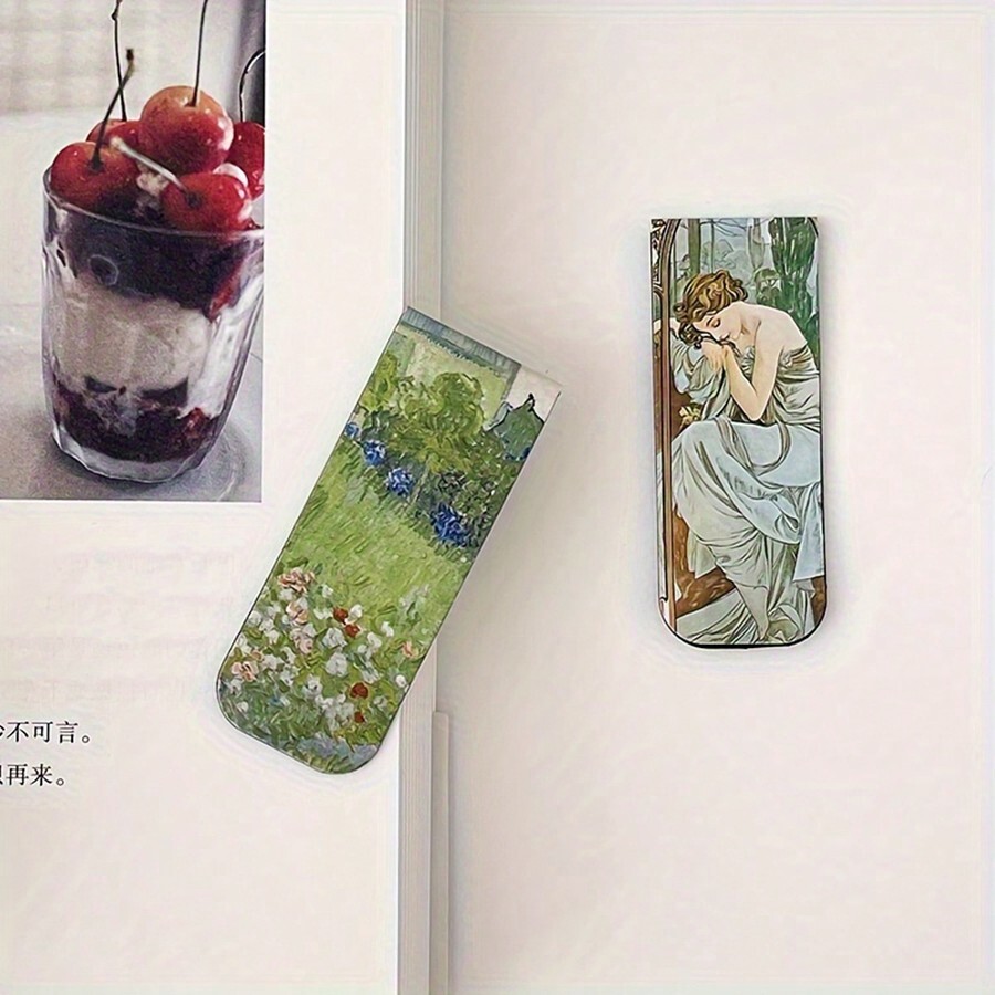 4pcs/Set Creative Magnetic World Famous Paintings Bookmark for Pages ...