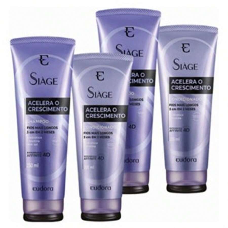 Kit Eudora Acelera Crescimento Dos Cabelos 2 Shampoo 2 Cond. ORIGINAL ...