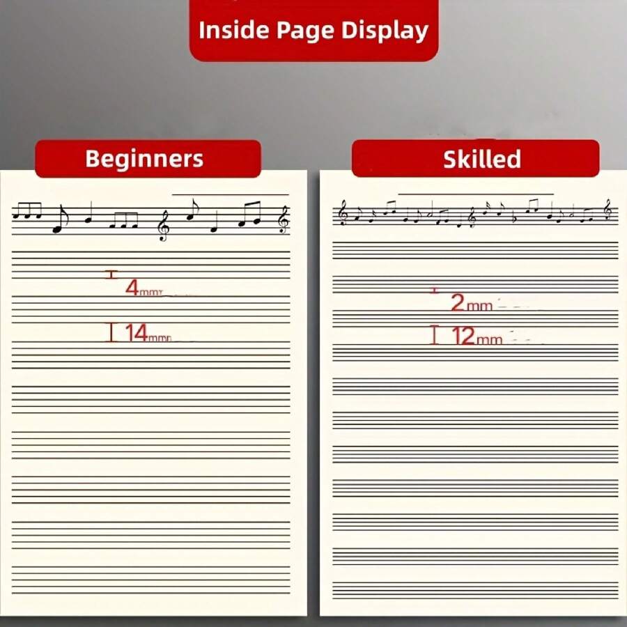 Music Score Book With Wide Spacing Staves For Beginner With 40 Pages ...