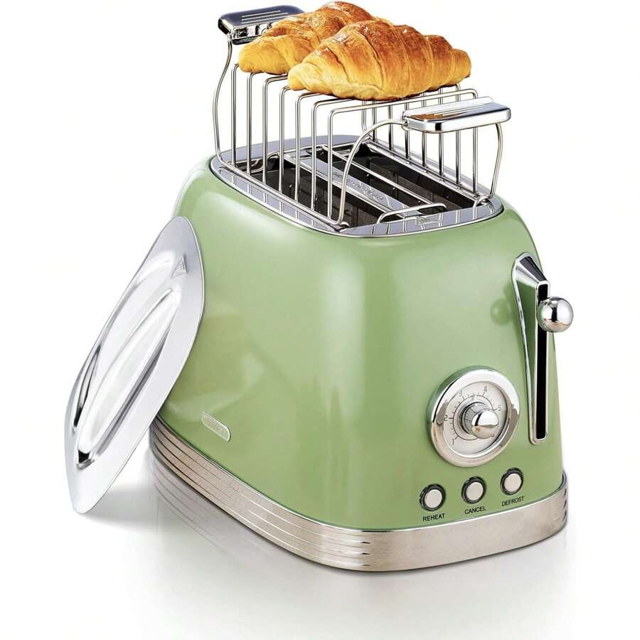 YONGSTYLE Toaster 2 Slice, Roaster, Bagel Toaster, With Stainless Steel ...
