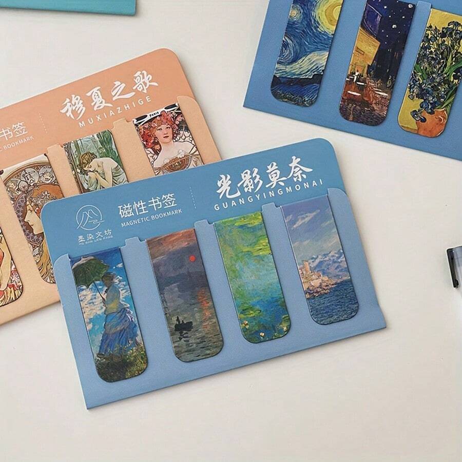4pcs/Set Creative Magnetic World Famous Paintings Bookmark for Pages ...
