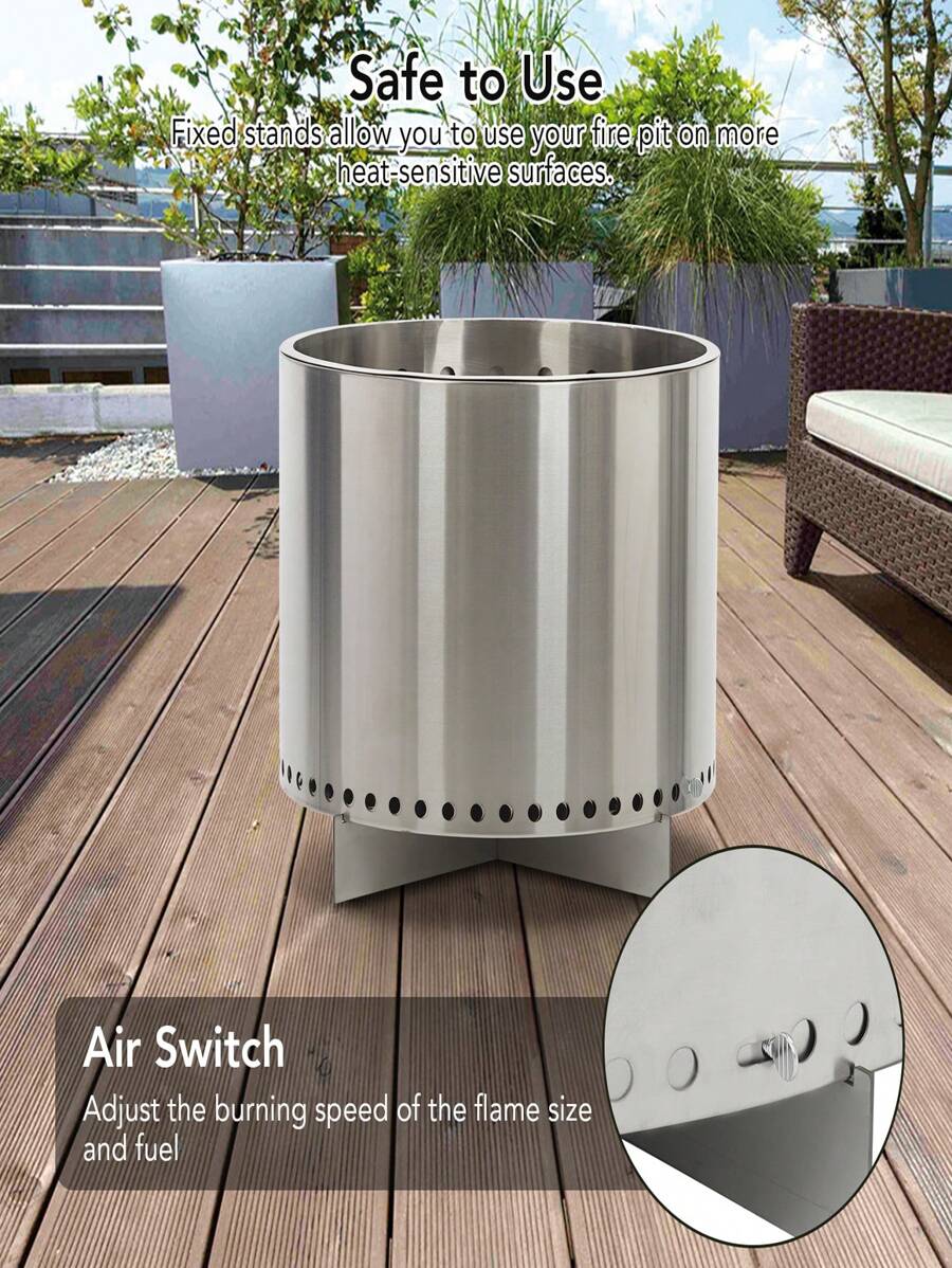 Smokeless Fire with Air Switch 20.5" Outdoor Fire Pits Portable Fire ...