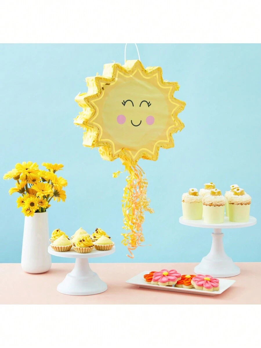 Pull String Sun Pinata For Sunshine Party Decorations, Table ...