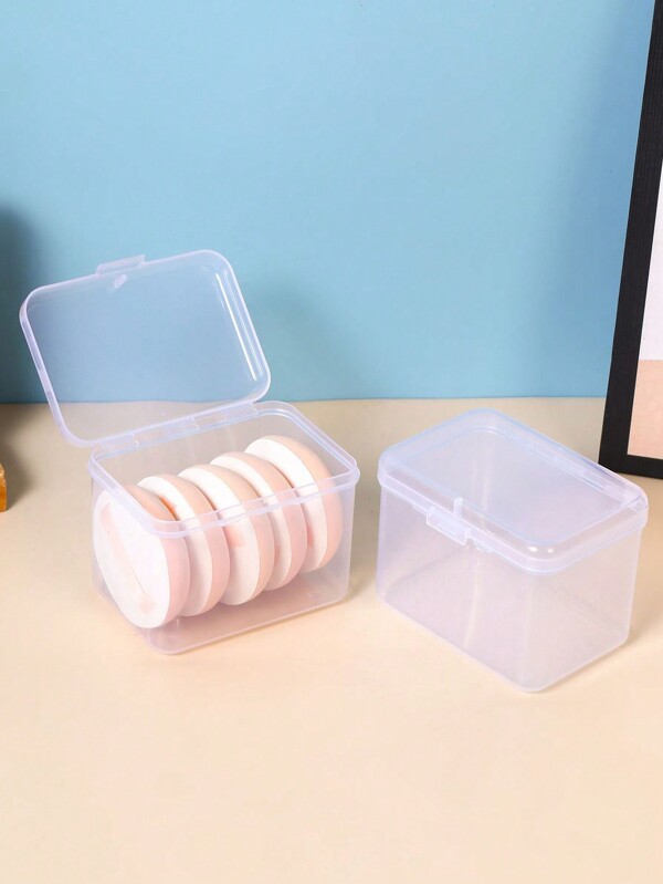 Plastic Powder Puff Storage Box, Transparent Square Jewelry Box | SHEIN USA