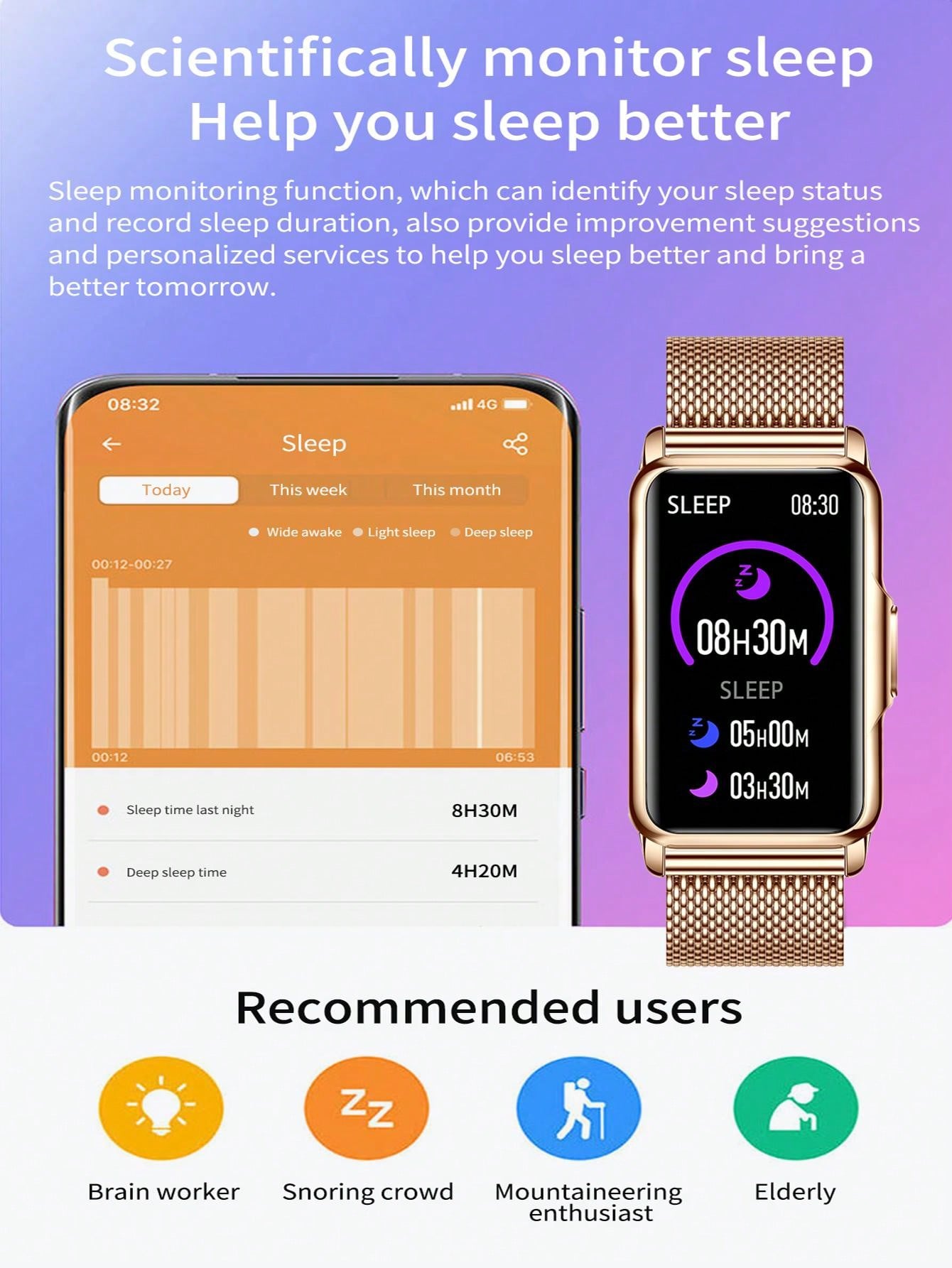 Full Screen Touch Multi Functional Smart Watch With Multiple Sports Modes Heart Rate Monitoring 