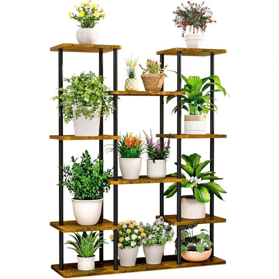 Plant Stand Indoor Corner Tiered Metal Plant Organizer 4 Tier 10 Pot ...