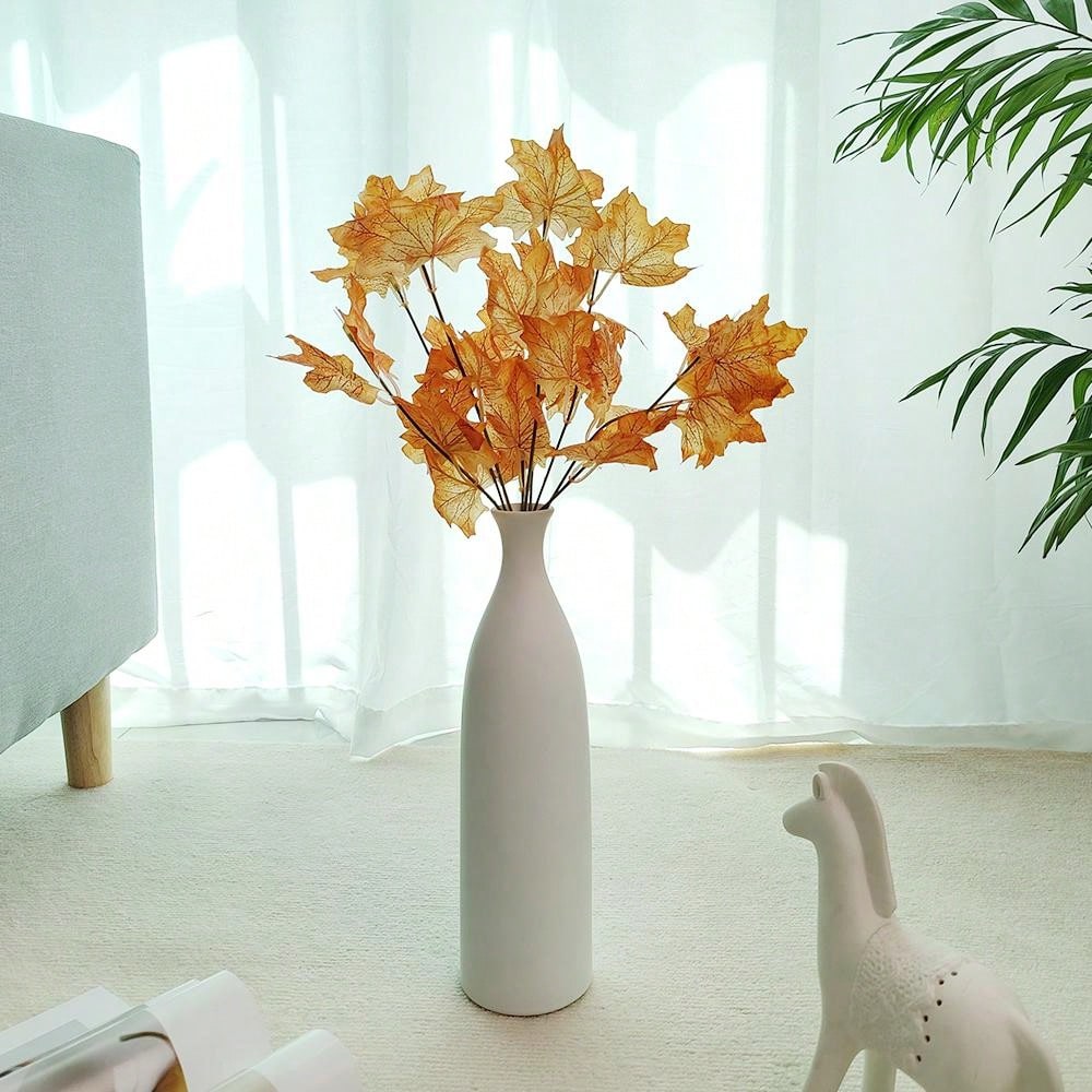 Artificial Maple Leaves Branches Faux Fall Fake Autumn Leaves for ...