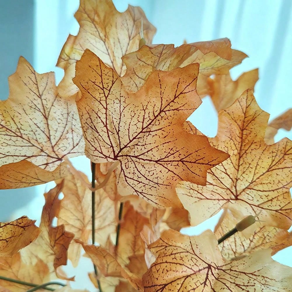 Artificial Maple Leaves Branches Faux Fall Fake Autumn Leaves for ...
