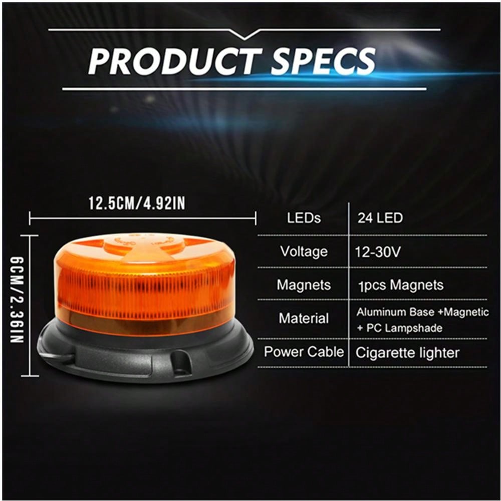 1pc Batterie 24led Strobe Licht Bernstein Notfall Magnetische Blinkende ...