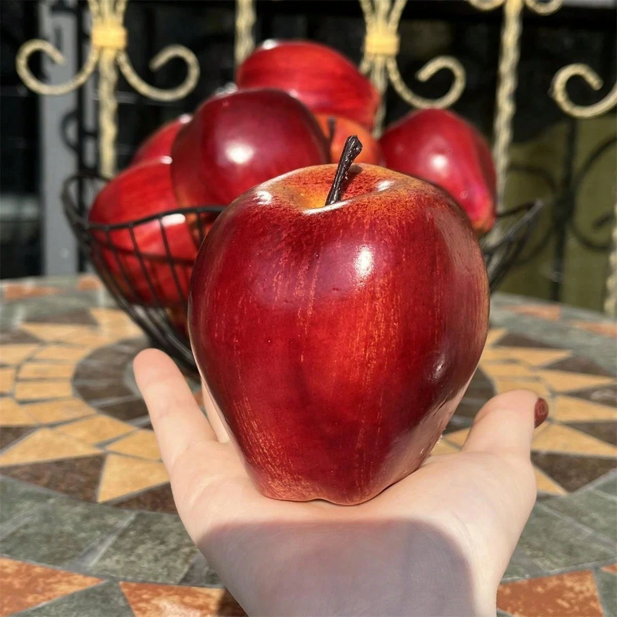 6pcs Realistic Snake Fruit & Artificial Apple Fruit Shaped Decoration ...