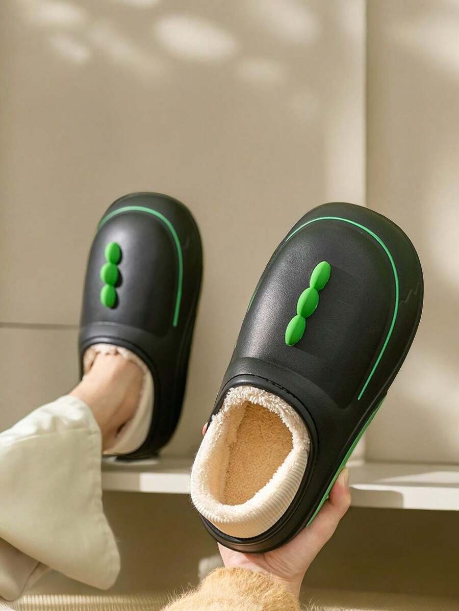 Winter Plush Indoor Warm Men'S Slippers, Outdoor Anti-Slip Waterproof ...