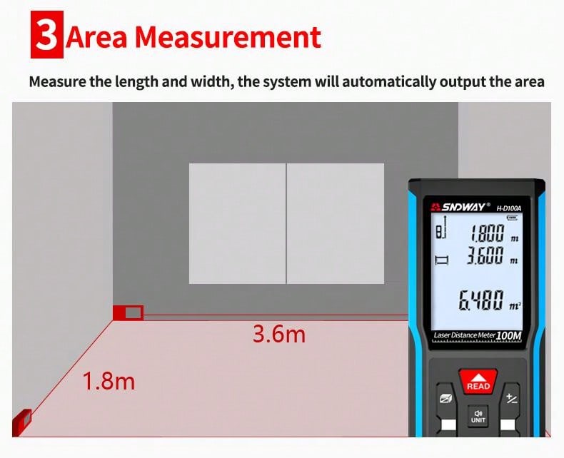 Sndway 50m Laser Rangefinder With Large Screen Display & Electronic ...