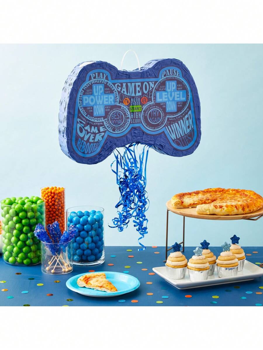 Sparkle and Bash Pull String Video Game Pinata, Blue Gaming Controller ...
