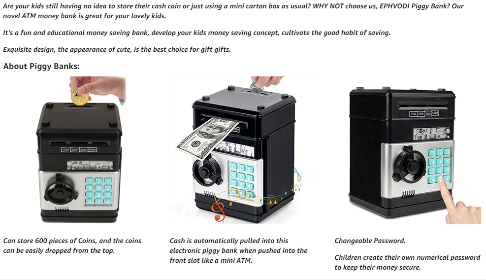 Large Silver Automatic Coin Counting Money Box With Password Lock ...