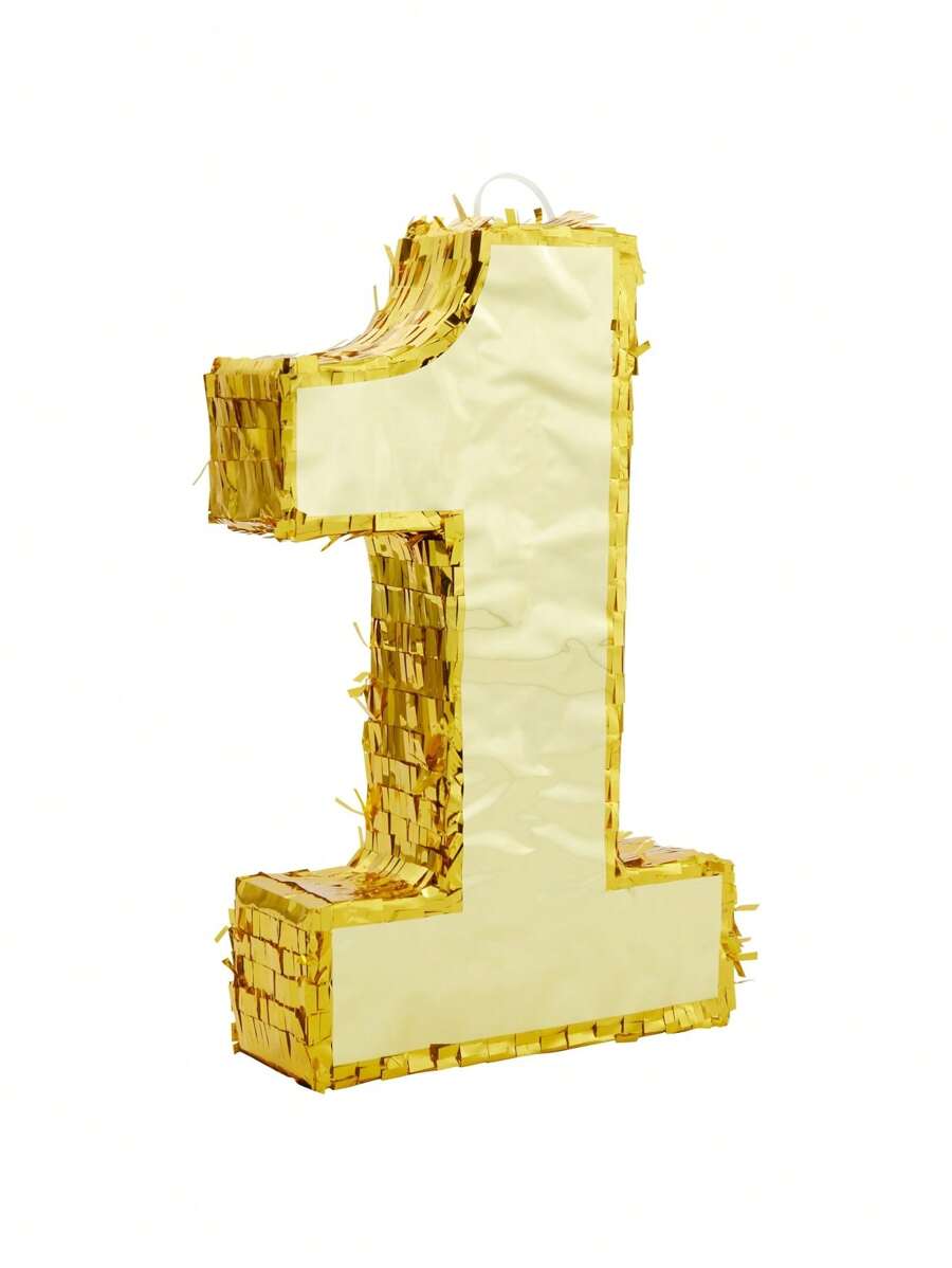 Gold Foil Number 1 Pinata For 1st Birthday Party Decorations, Photo ...