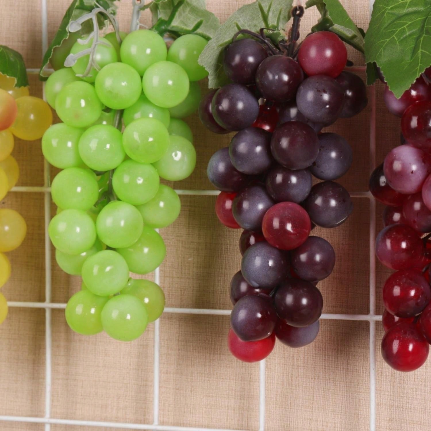 5 Strings Of Artificial Grapes, Realistic Fruit Decor With 36 Large ...