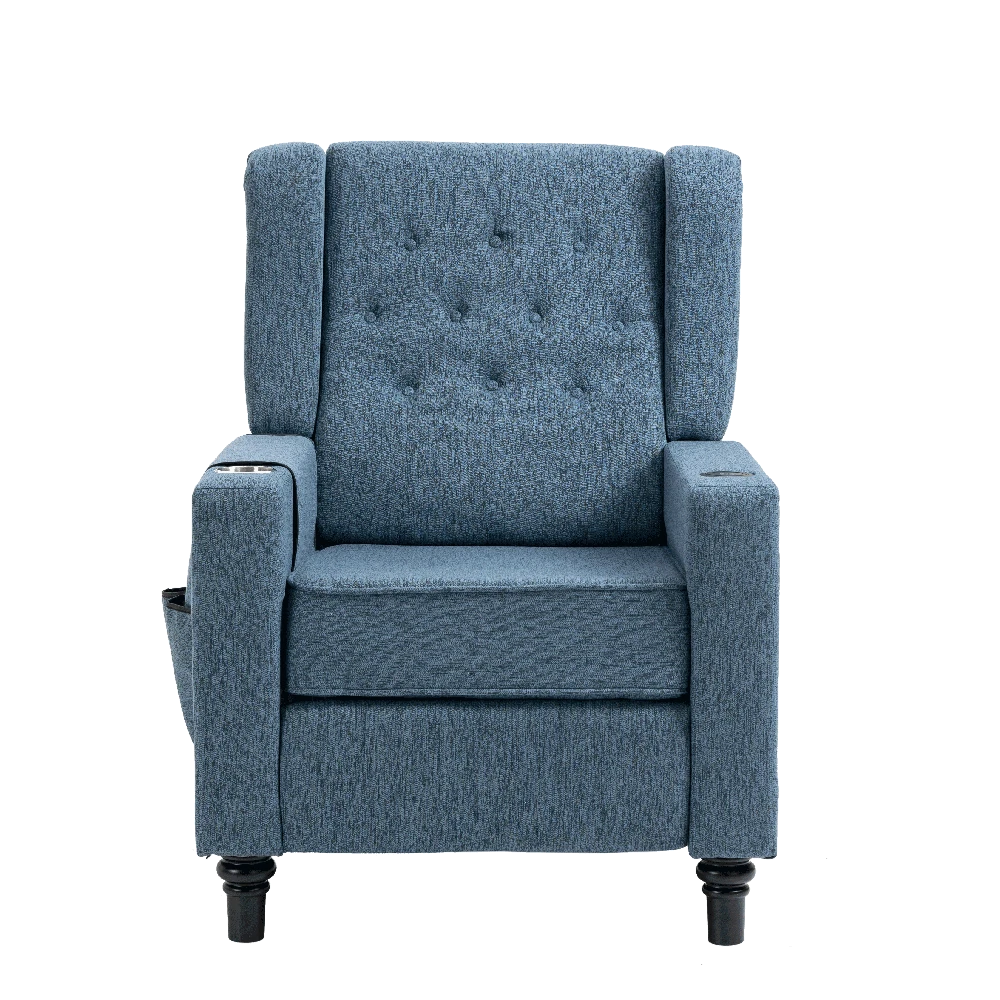 Modern Button Tufted Wingback Push Back Recliner Chair, Manual Single ...