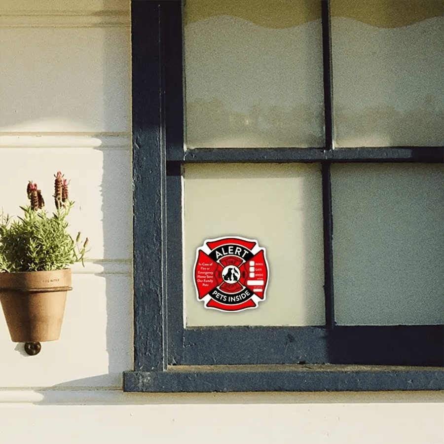 Pet Safety Warning Sticker - 8pcs Different Shape Decals For Alert ...