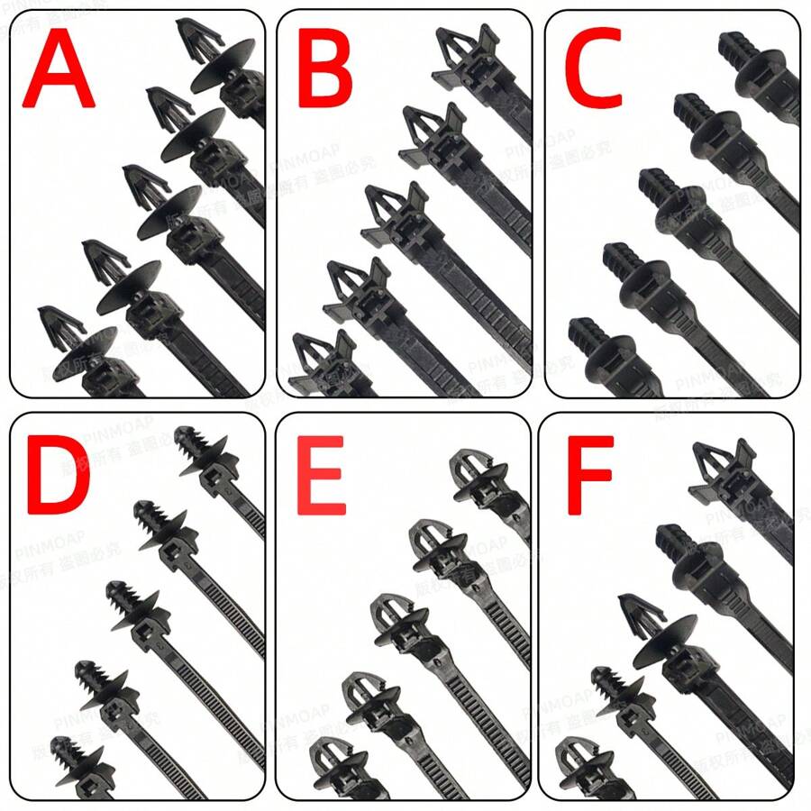 50/100pcs Wire Harness Fastener Cable Clamp Clips Cable Ties Management ...