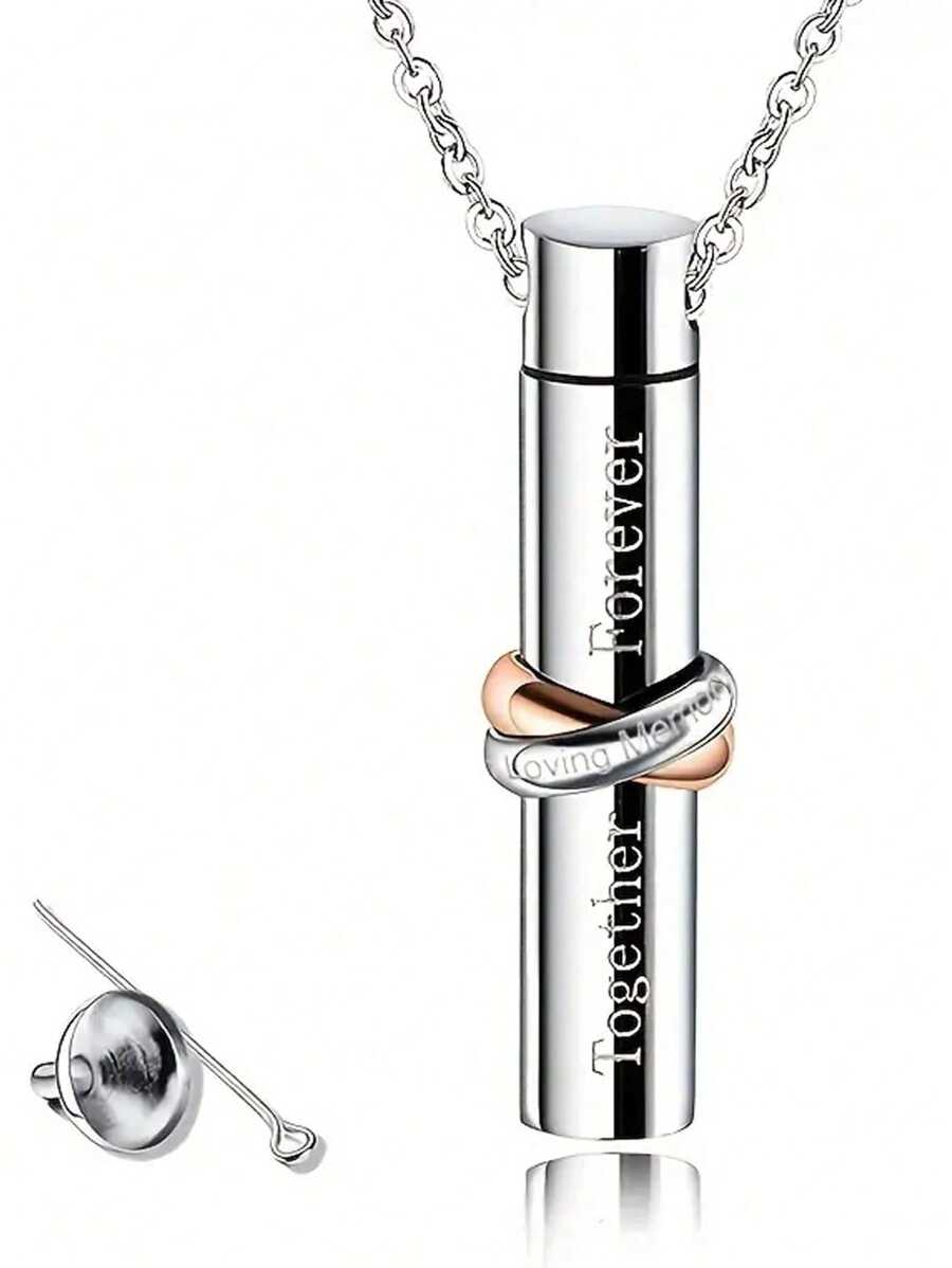 1 Pc Cylinder Urn Necklace For Ashes Cremation Jewelry/Keychain For ...