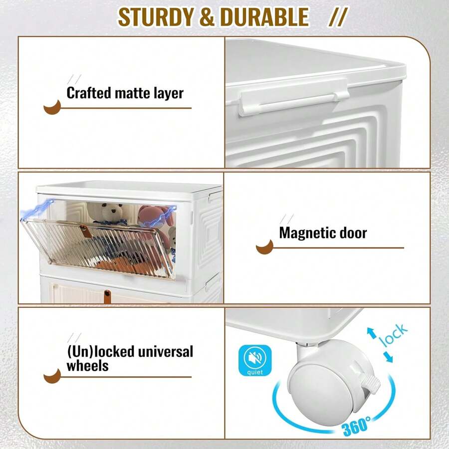 LOCHAS 23Qt Plastic Storage Bins Organizer 3 Tier, Stackable Storage Boxes with Lids, Storage ...