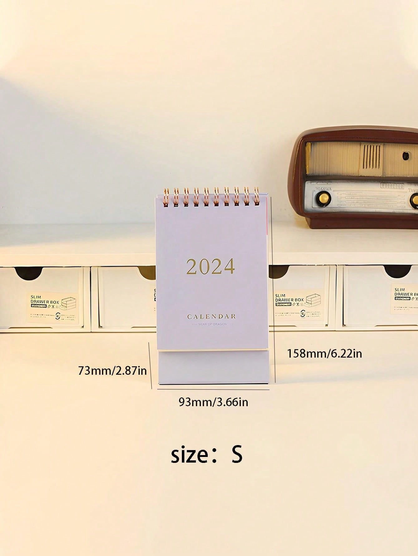 1pc Light Purple 2024 Desktop Calendar And Planner, Simple And Fresh ...