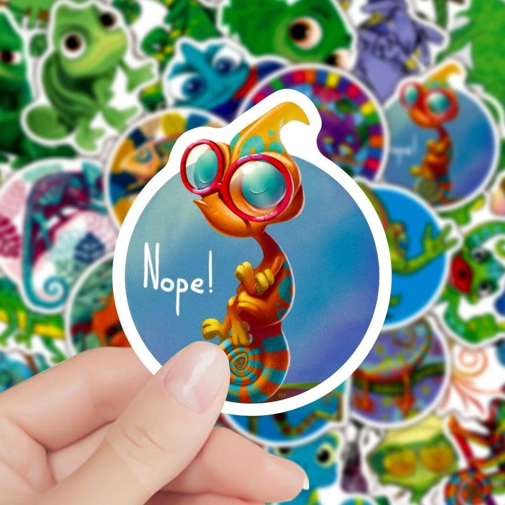 Set Of 50 Cute Animal Lizard Graffiti Stickers For Water Bottles, Bikes ...
