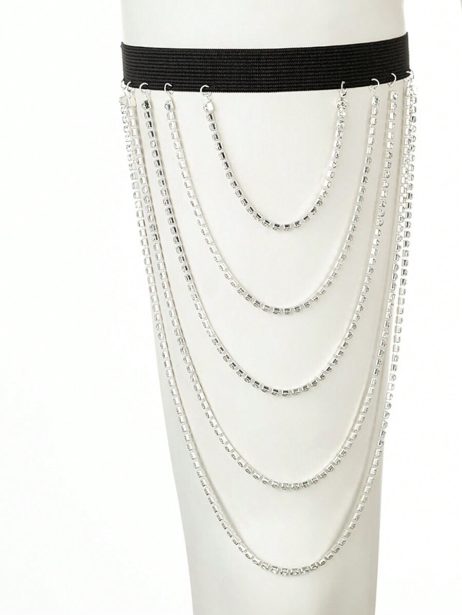 European And American Cross-mirror Jewelry, Rhinestone Multi-layered ...