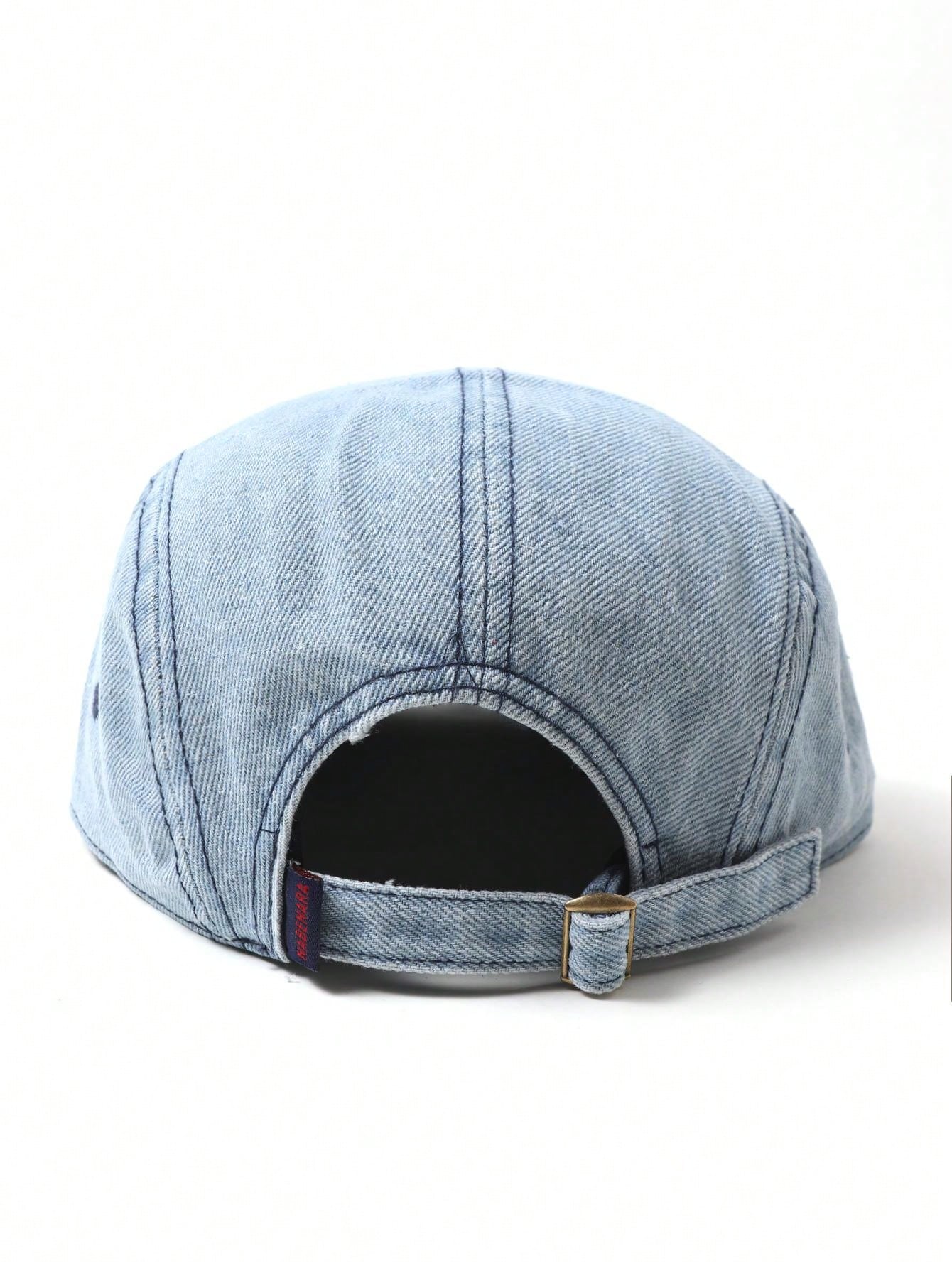1pc Vintage Washed And Distressed Denim Brim Baseball Cap With Holes ...